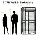 Walnest Outdoor Extra Large Bird Aviary Silver Black Large Parrots ...