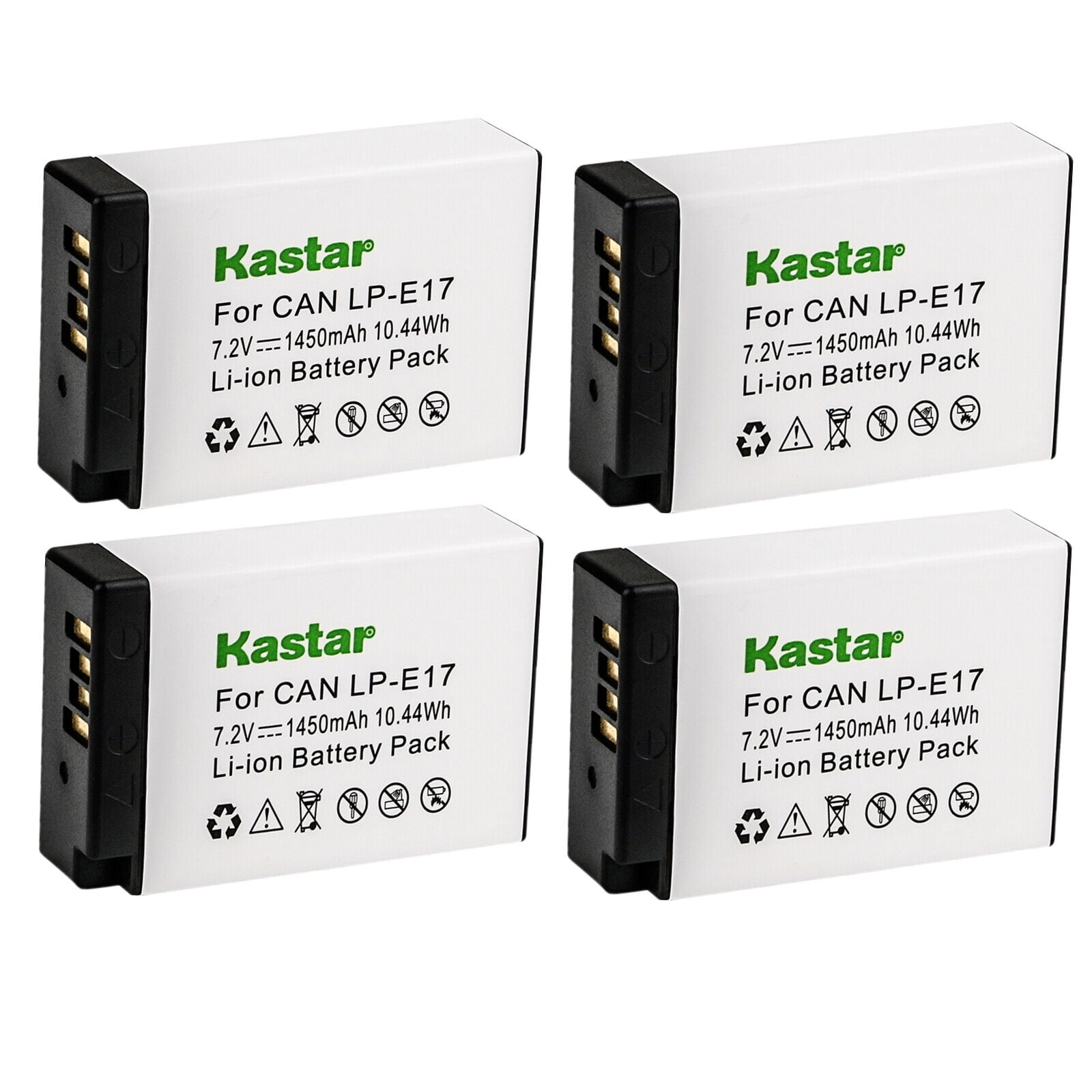 Kastar 4-Pack LP-E17 Battery 7.2V 1450mAh Replacement for Canon EOS M3 ...