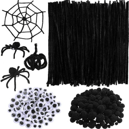 500 Pieces Halloween Black Pipe Cleaners Kit Pack of 200 Pieces Pipe ...