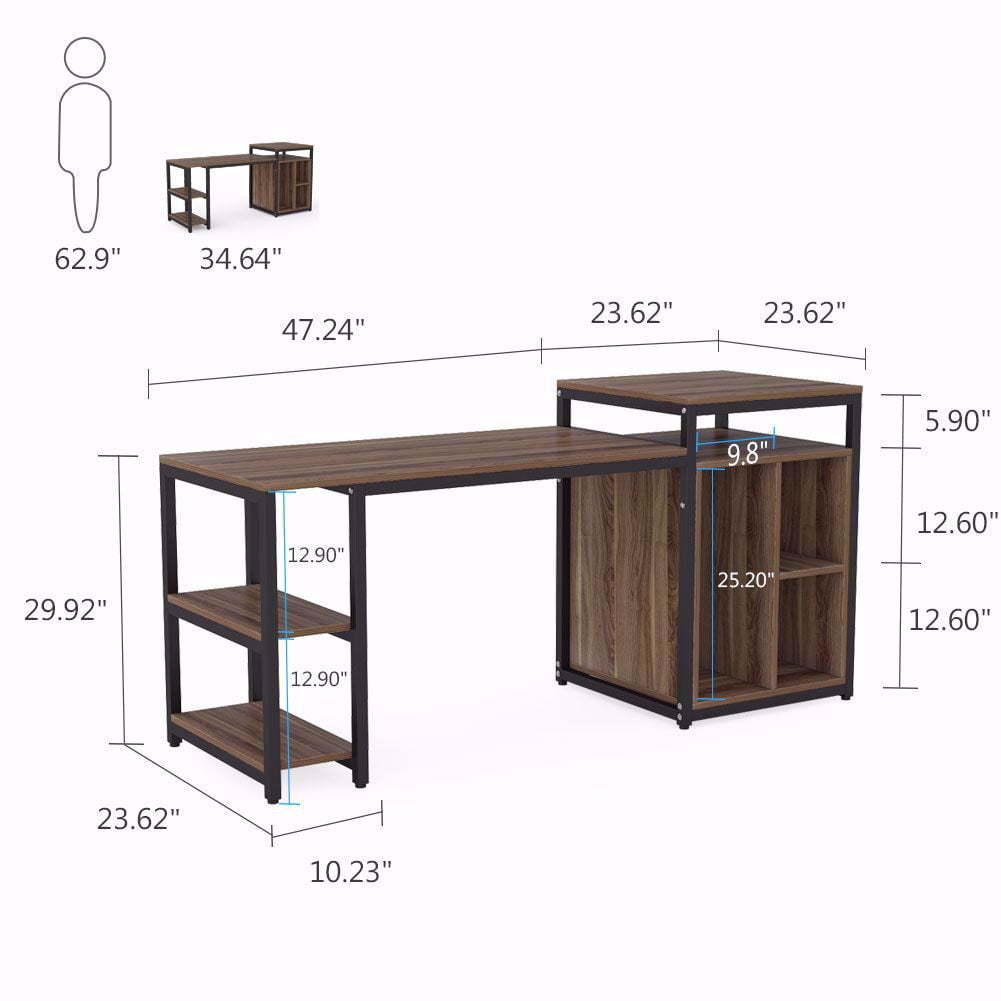 TribeSigns 47-Inch Computer Desk with Storage Shelf, Australia | Ubuy