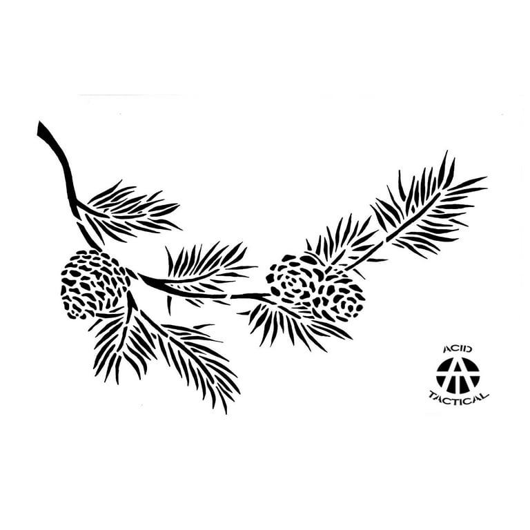 Pine Branch Template Stencil
