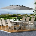 15ft Patio Umbrella with Base,Large Outdoor Double-Sided Rectangle ...