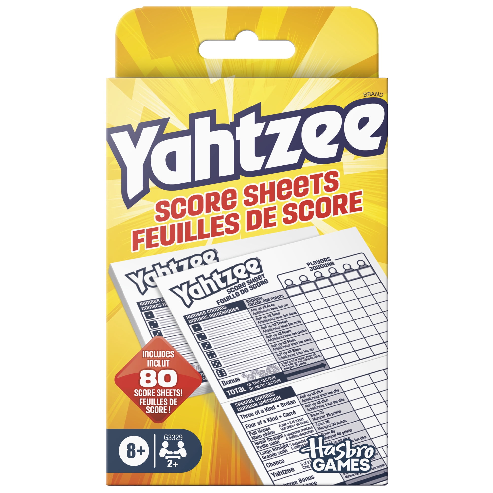 Hasbro Games Official Yahtzee Score Cards for Yahtzee Dice Games ...