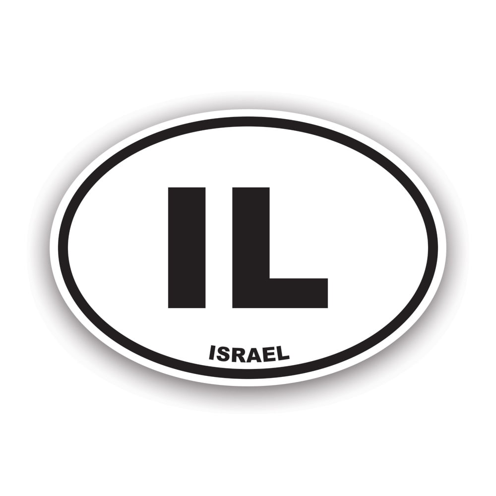 Israel Oval Sticker Decal - Self Adhesive Vinyl - Weatherproof - Made ...