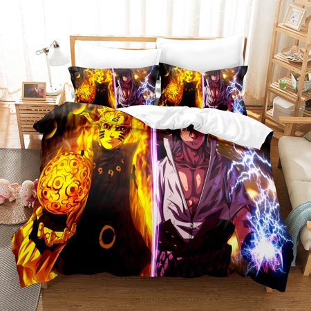 Naruto Bedding Three-piece, 3D Printing, Duvet Cover Suit, Soft ...