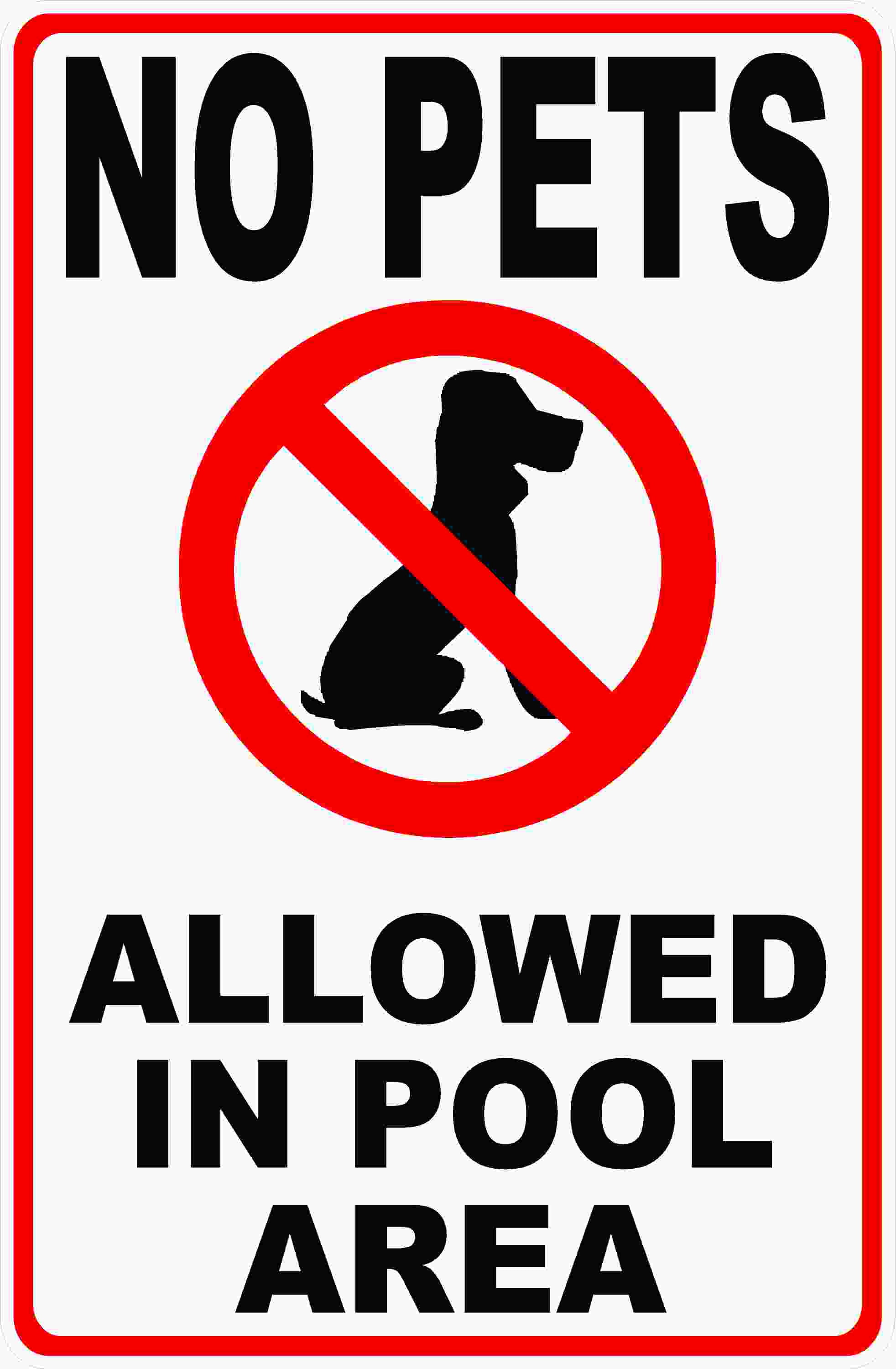 No Pets Allowed in Pool Area Sign - Walmart.com