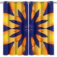 Abstract Floral Blackout Curtains, Blue Yellow Floral Pattern Window ...