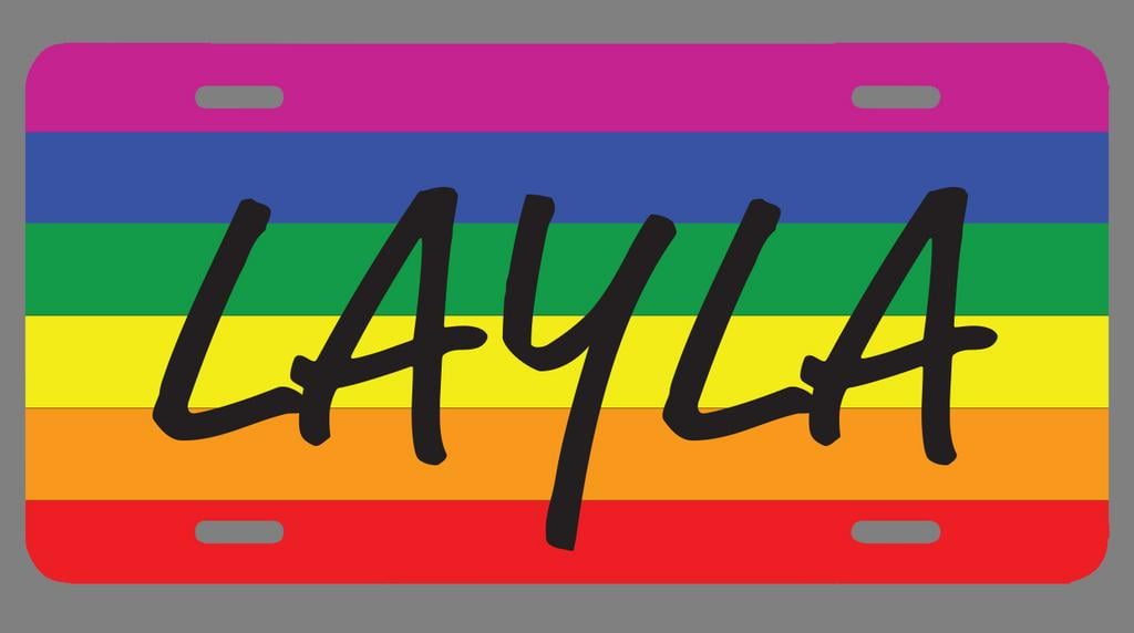 Layla Name Pride Flag Style License Plate Tag Vanity Novelty Metal | UV ...