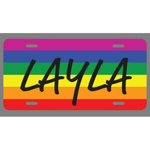 Layla Name Pride Flag Style License Plate Tag Vanity Novelty Metal | UV ...