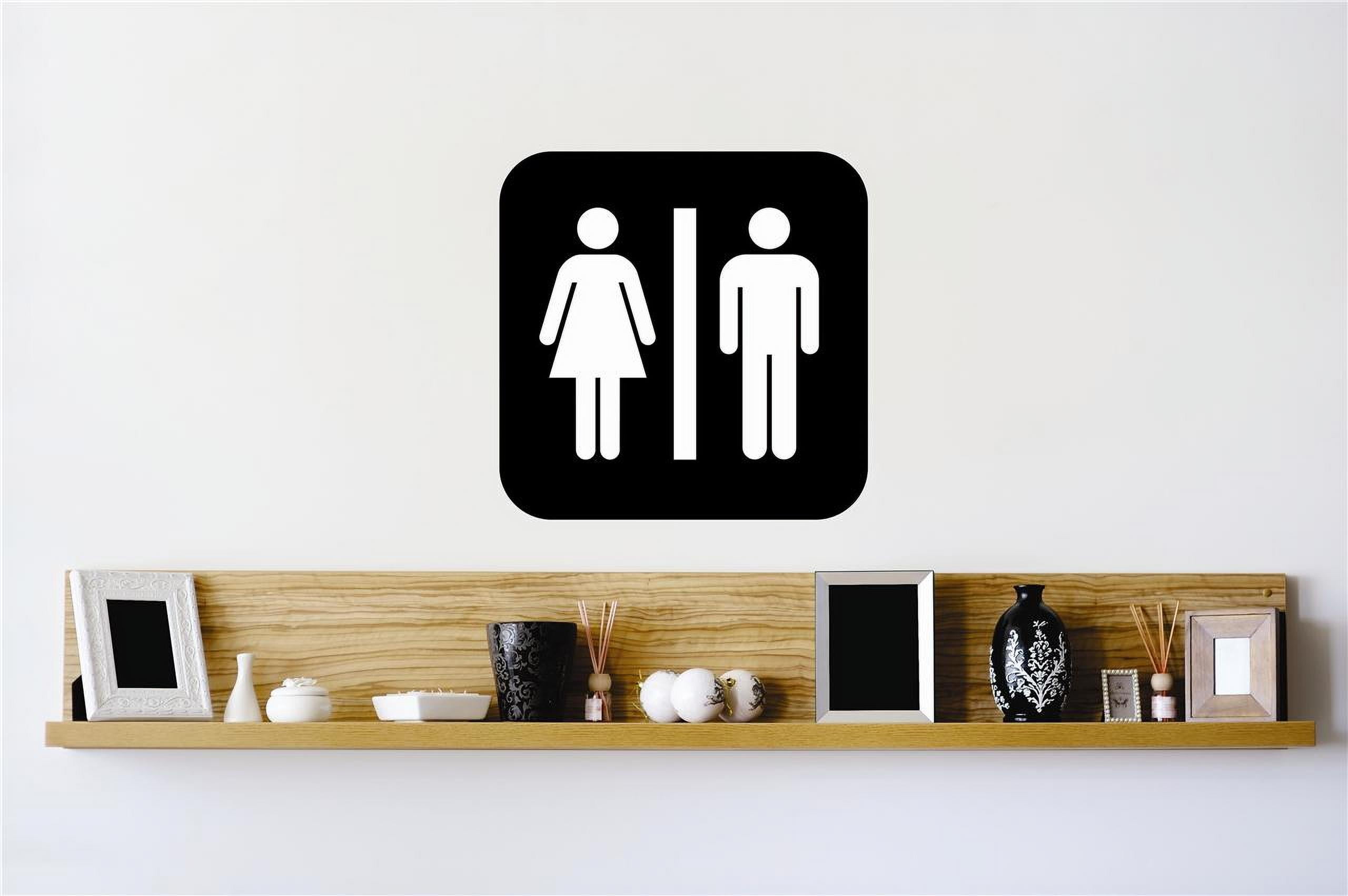Design With Vinyl Artwork Men Women Bath Sign Brathroom Restroom Wall ...