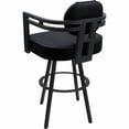 Swivel Metal Bar Stool 30" Seat - Madir - Black Vinyl - Gray - Walmart.com