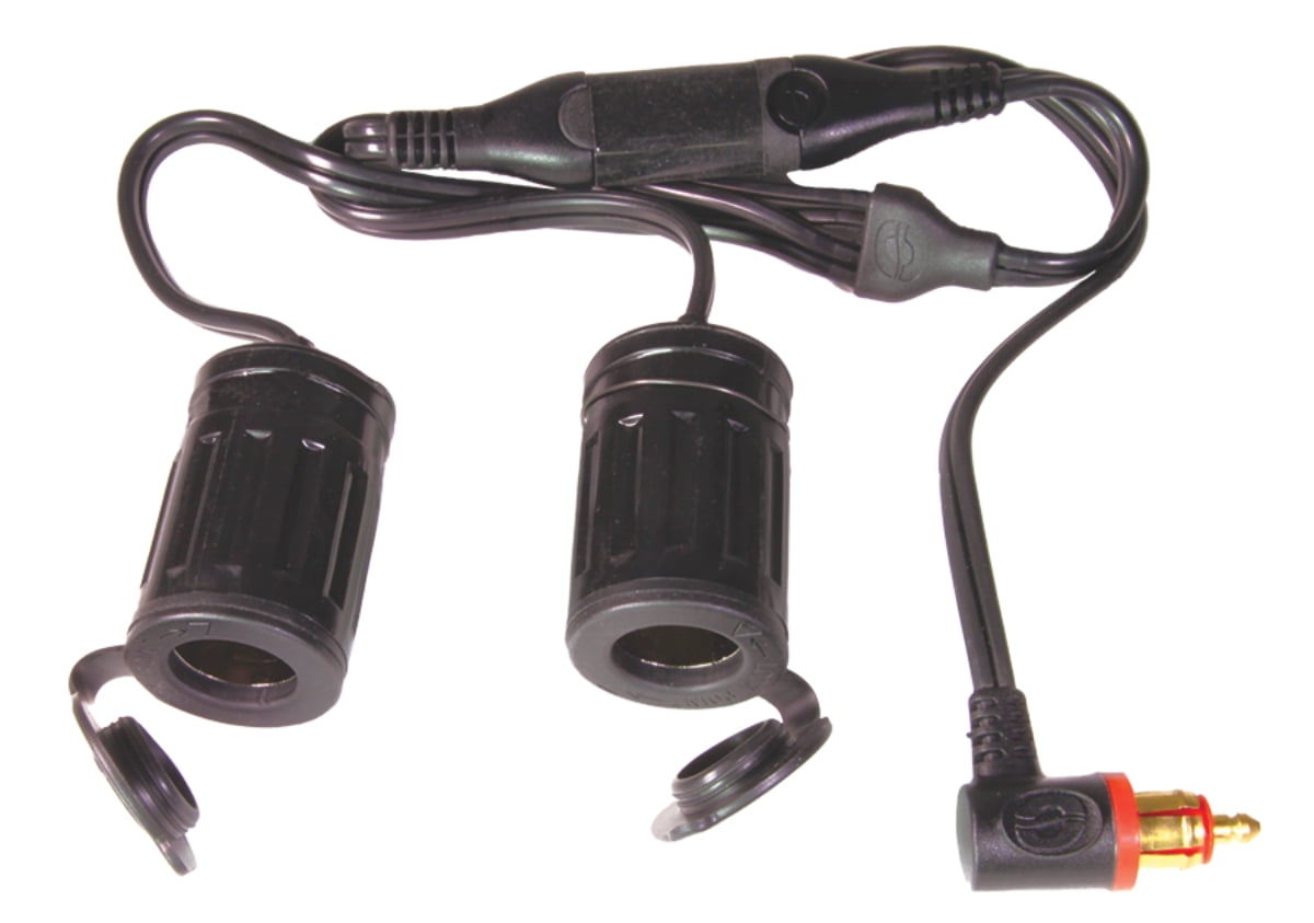 Tecmate OptiMate Bike 90° Plug In, 2 x Auto Socket Out Y-Splitter Cable ...