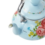 The Pioneer Woman Sweet Rose 2-Quart Blue Enamel on Steel Tea Kettle ...