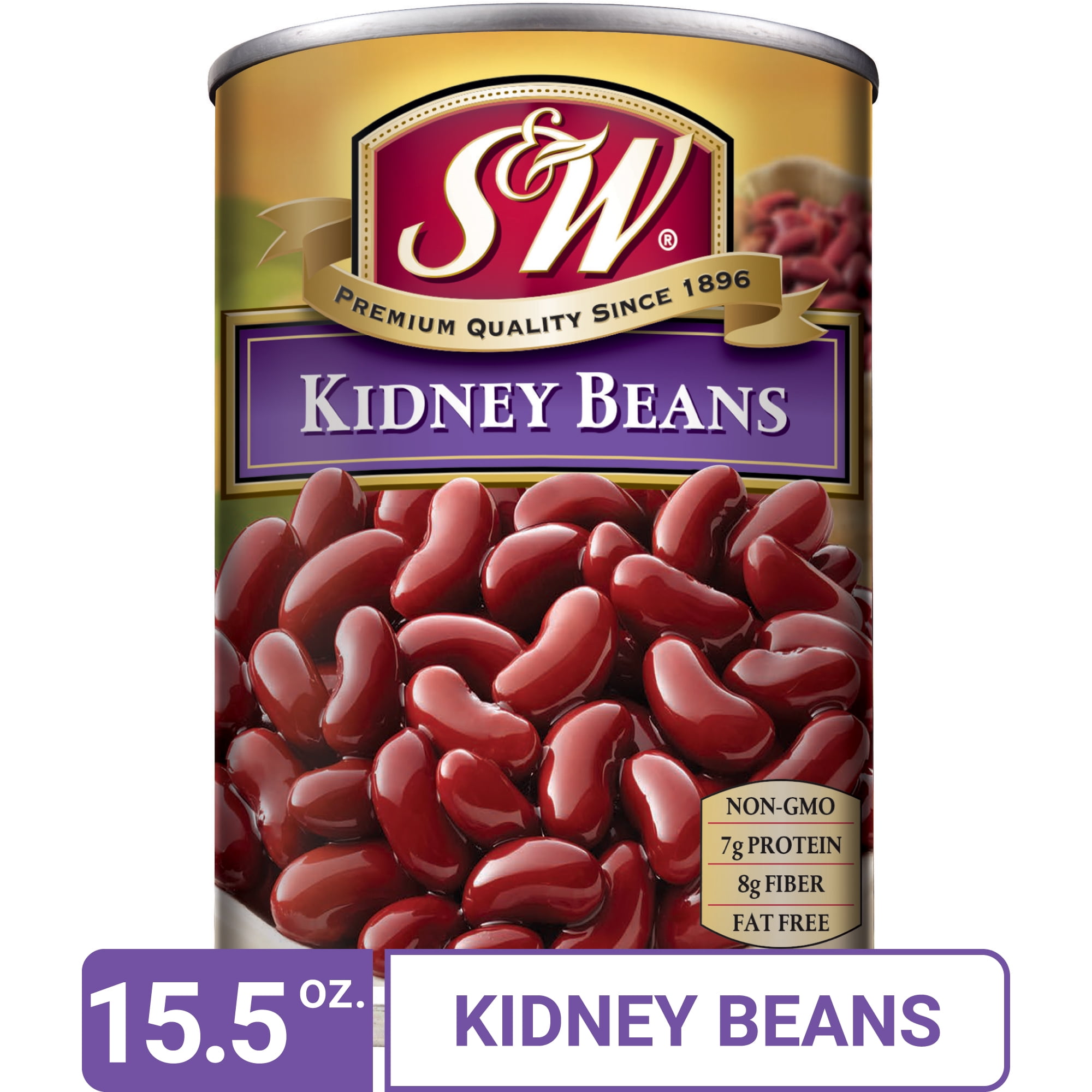 S&W - Dark Red Kidney Beans - 15.5 Oz. Can - Walmart.com