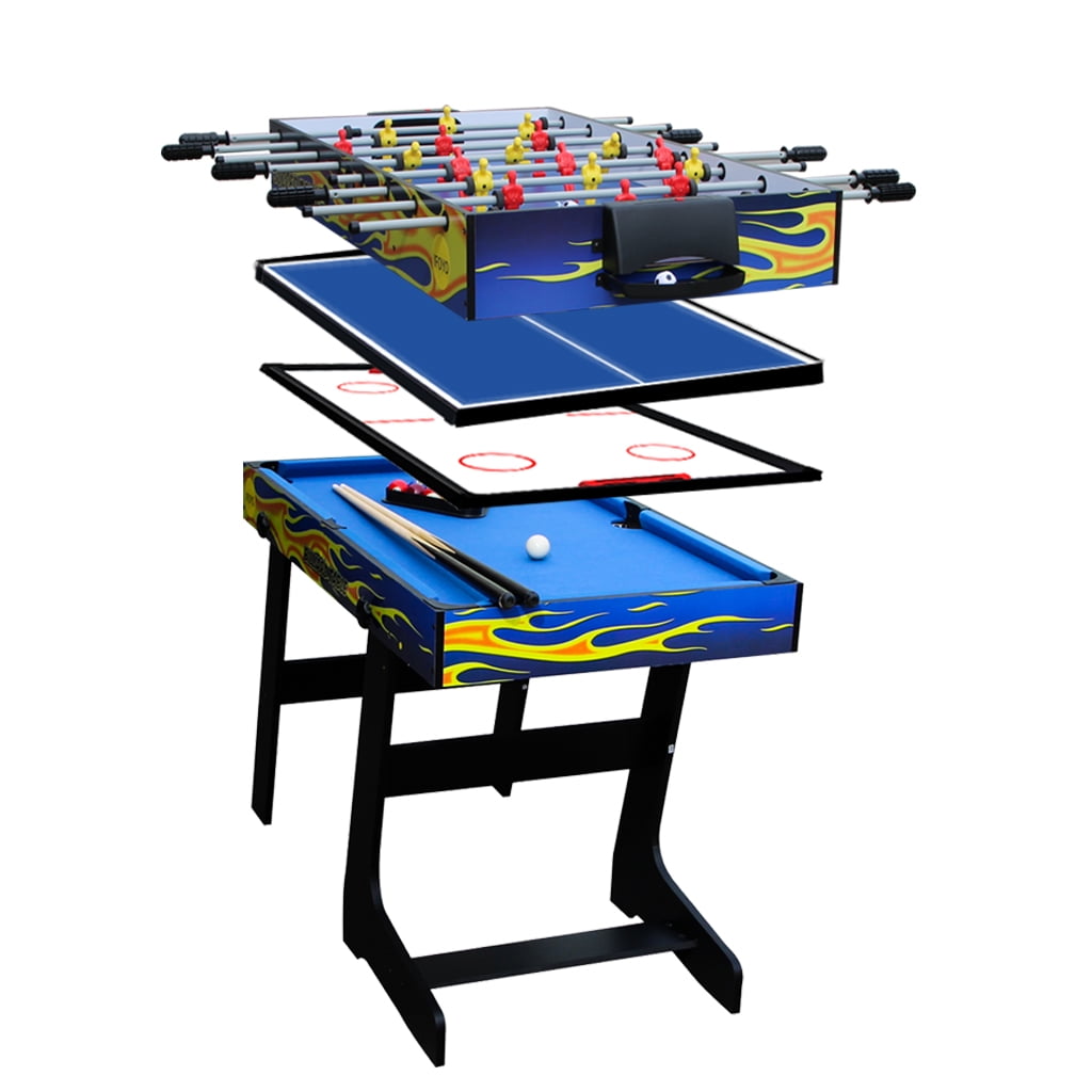 Blublu Park 4 in 1 Multi Combo Game Table, Hockey Soccer Foosball Pool ...