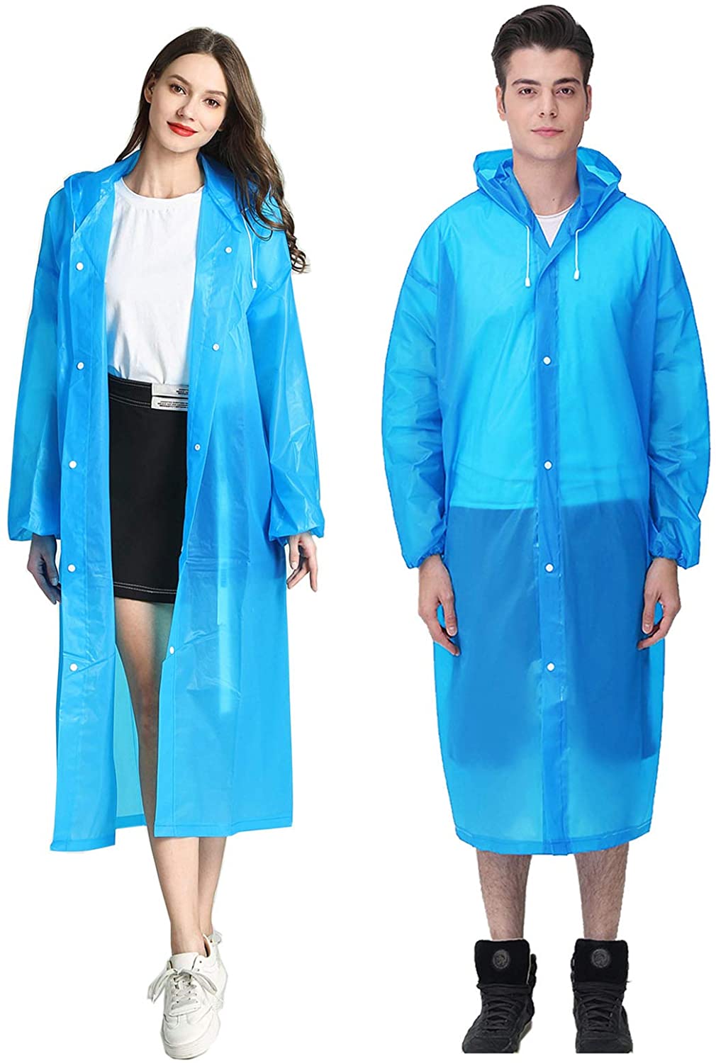 Raincoat, [1 Pack] Portable EVA Rain Coats Reusable Rain Poncho with ...