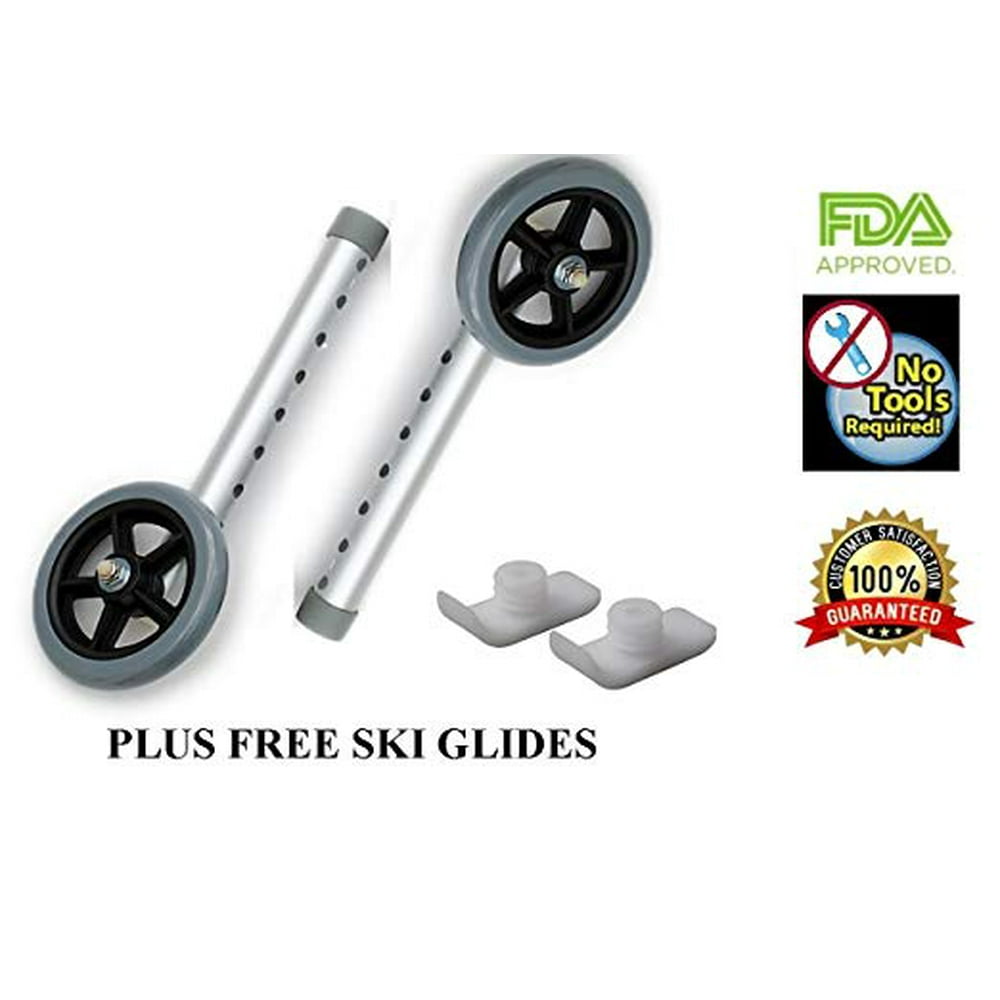 Walker 5 Inch Wheels and Walker Glides by Healthline, Universal ... Walker 5 Inch Wheels and Walker Glides by Healthline, Universal ...
