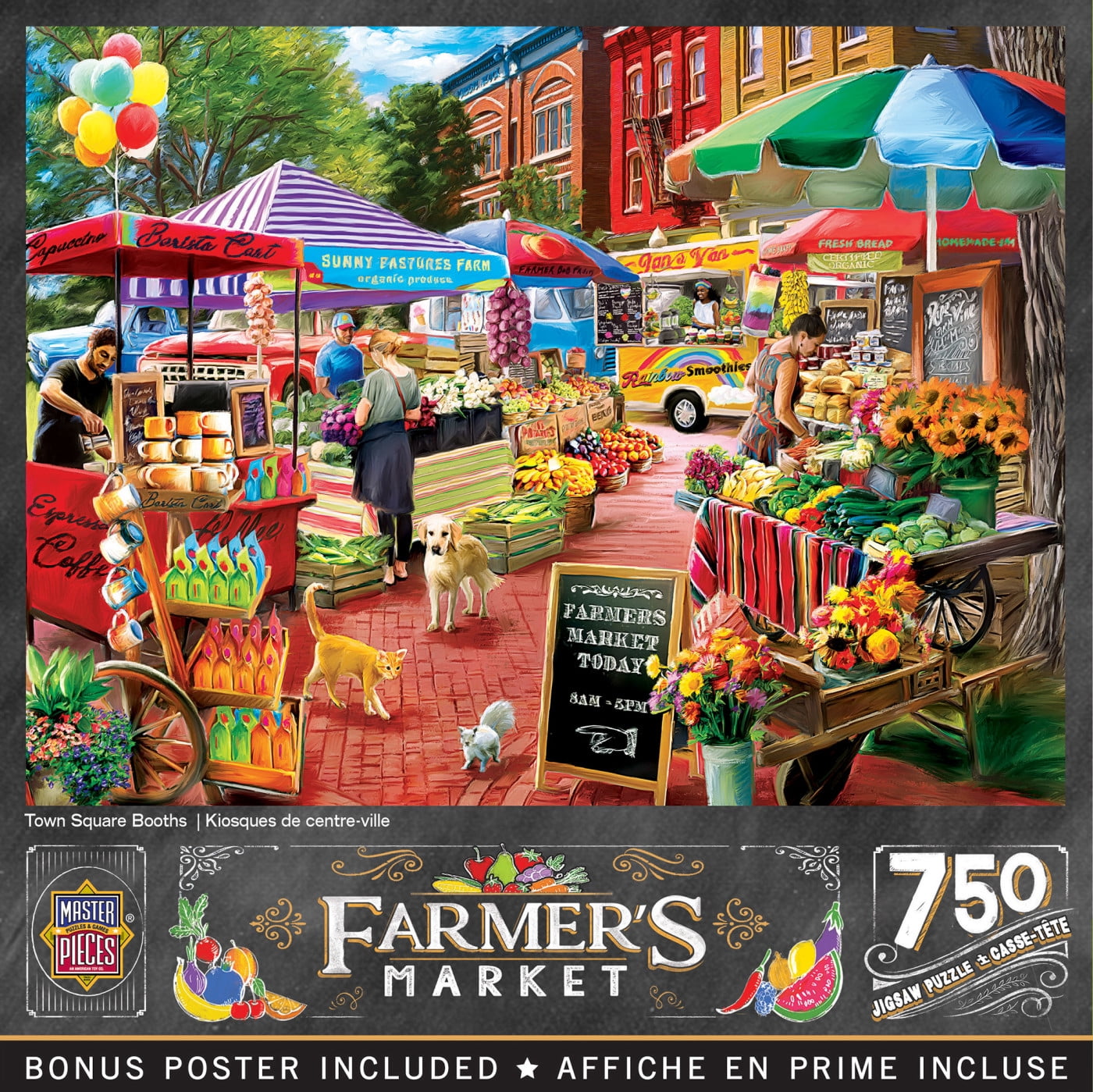 MasterPieces 750 Piece Jigsaw Puzzle - Town Square Booths - 18"x24 ...