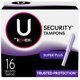 Kotex U Security Tampons, Super Plus Absorbency, Unscented, 16 Count ...