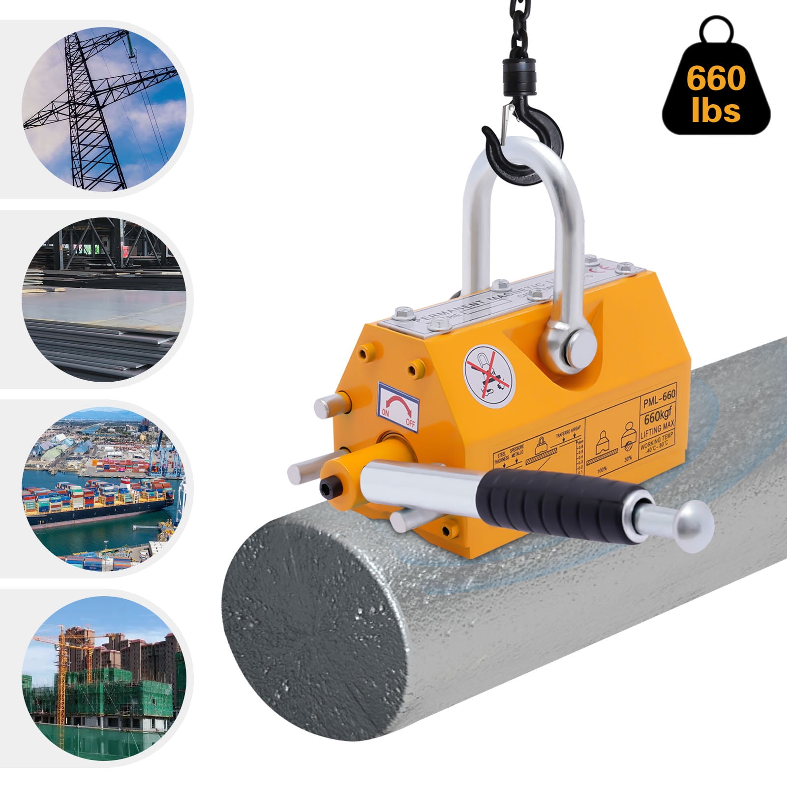 Miumaeov Lifting Magnets Magnetic Lifter, Heavy Duty Permanent Lifting ...
