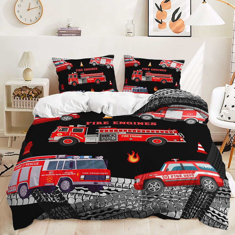 3D Automobile Race Car Print King Queen Racing Racecar Duvet Cover Set ...