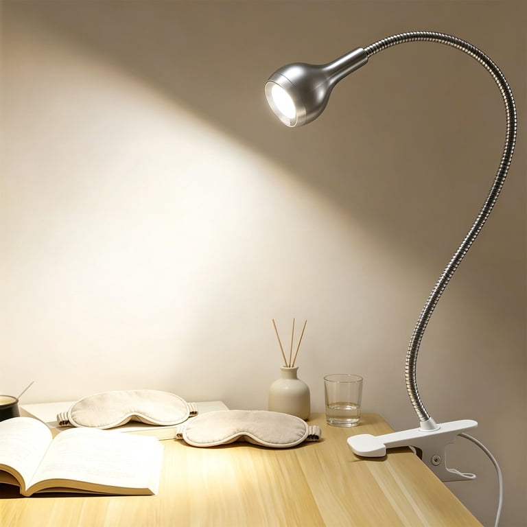 Trivibe LED Clip On Desk Lamp With Flexible Gooseneck, USB Powered ...