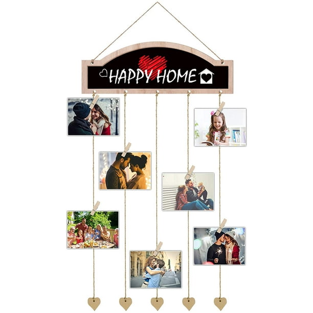 Picture Frames Collage Photo Hanging Display Picture Board Wood Rustic ...