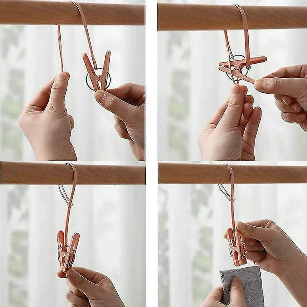 Clothespins 24 Pack Small Mini Clothes Pins With Plastic Rope For ...
