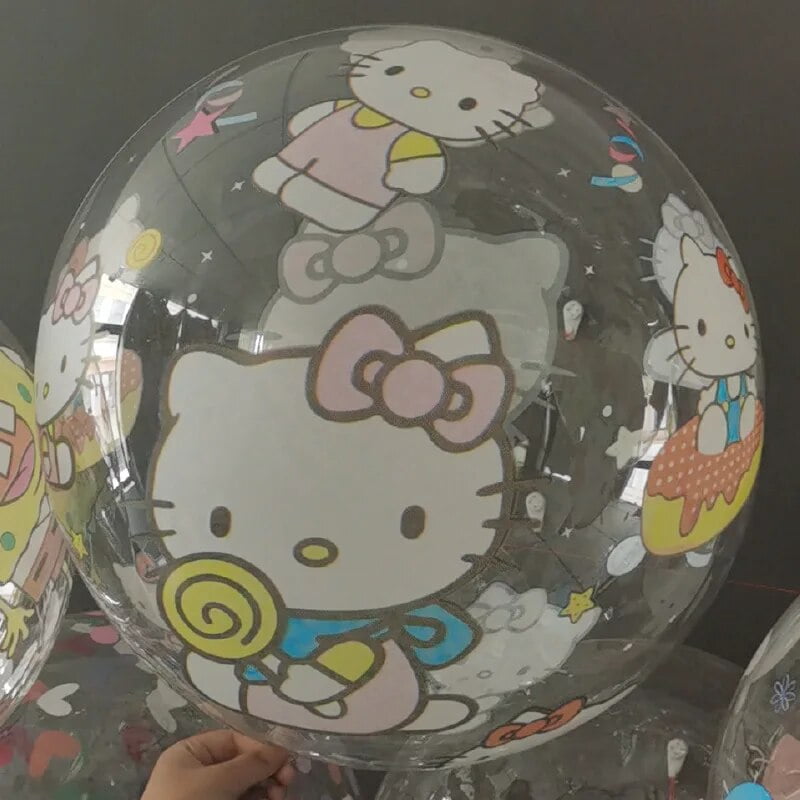 Sanrio-Globo transparente de Hello Kitty para niños, juguete adorable ...