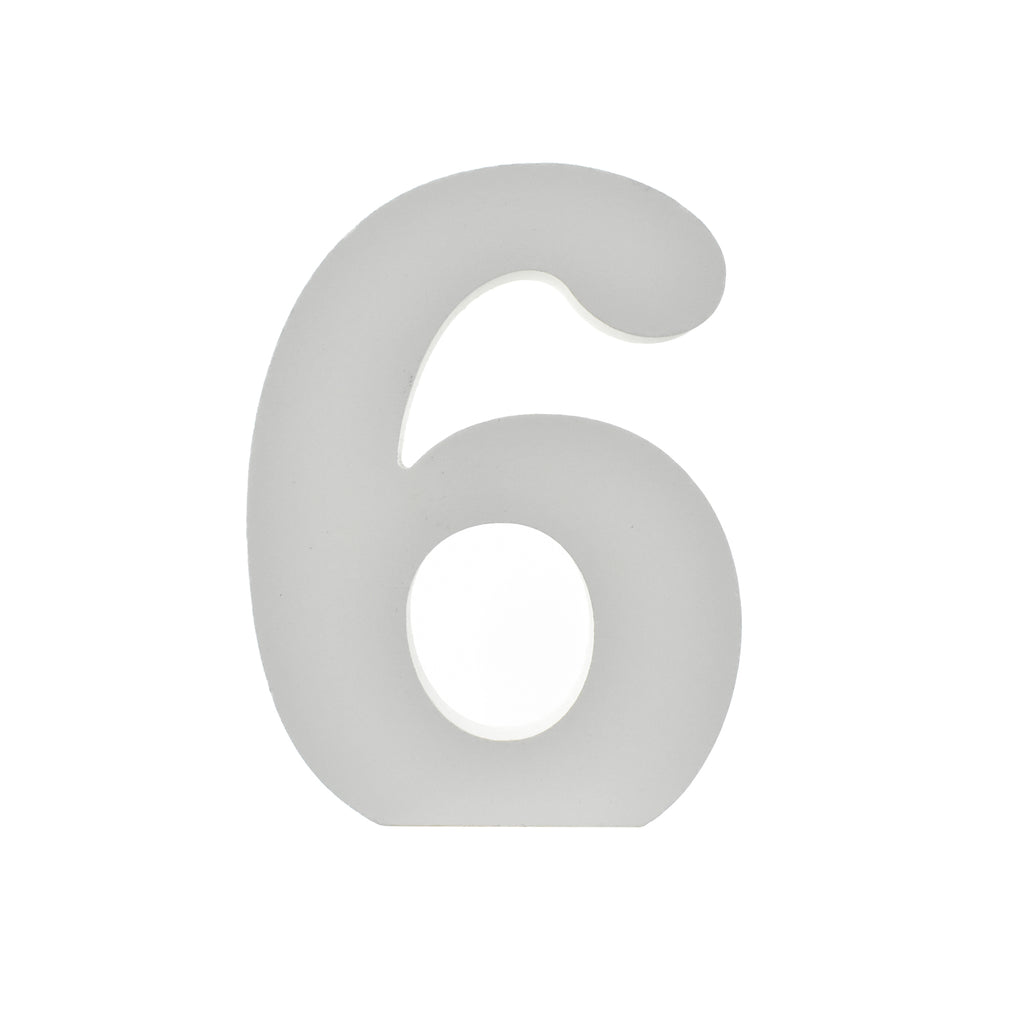 Wooden Standing Number 6, 4-3/4-Inch - White - Walmart.com