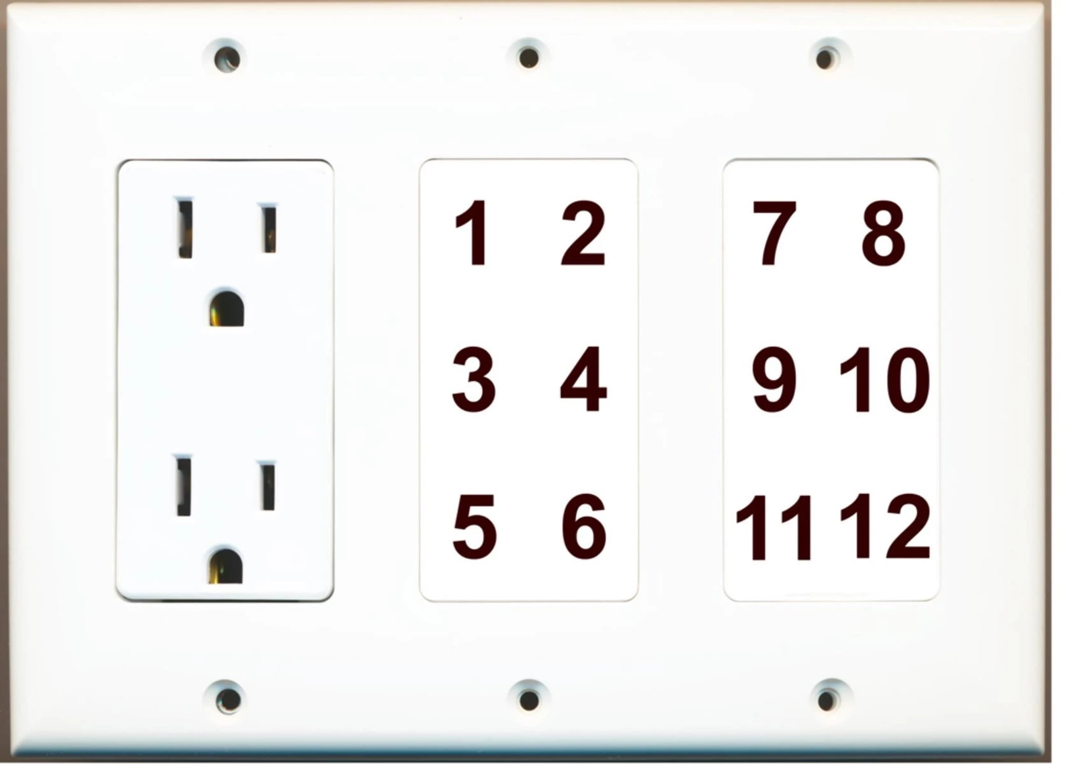 Ultra Spec Cables Custom Wall Plate 15 Amp Power Outlet White with up ...