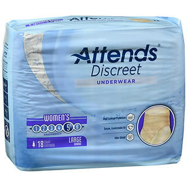 Attends Discreet Womens Protective Underwear L With Dual Leakage