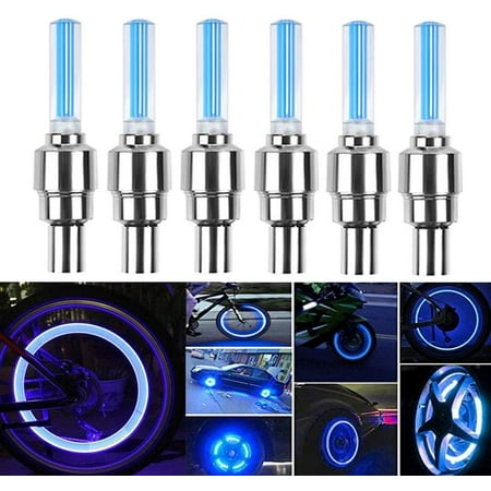 8 Pack Waterproof LED Valve Caps for Car, Bike, Motorcycle Tires - Blue ...