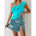 2026 New European and American Style Women's Navy Ruffled One-Shoulder ...