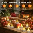 PChero Rechargeable Flameless Tea Lights Candles with Remote Timer, USB ...