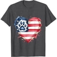American Flag Shirt Paw Print Heart Graphic Independence Day Outfit ...