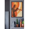 Affixzi Retro Abstract Trumpet Player Rolled Poster, Mid-Century Music ...
