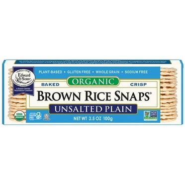 Edward & Sons Organic Plain Unsalted Brown Rice Snaps - Walmart.com