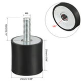 M6 Rubber Mounts Shock Absorber Anti Vibration Isolators 25 x 25mm ...