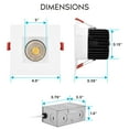 Luxrite 4 inch Square LED Recessed Light J-Box 15W 5 Color Selectable ...
