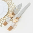 BalsaCircle Silver Wedding Cake Knife and Server Set Natural Jute Lace ...