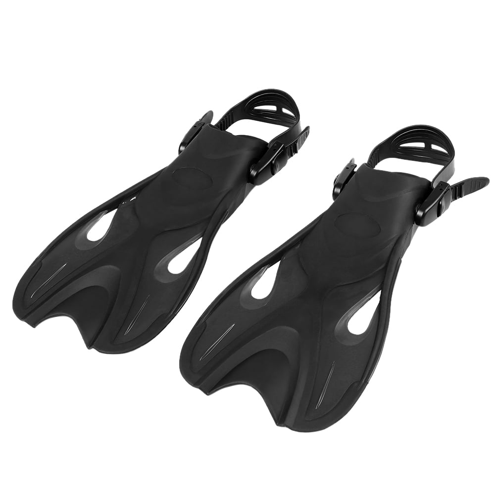 Adults / Kids Diving Fins Open Heel Flippers Adjustable Strap Swimming ...