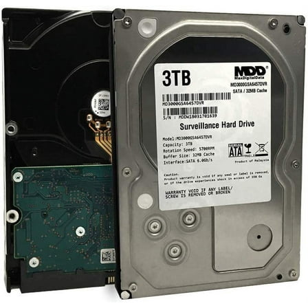 WD Purple 2TB Surveillance HDD - 5400 RPM, SATA 6 Gb/s, 64MB Cache, 3.5 ...