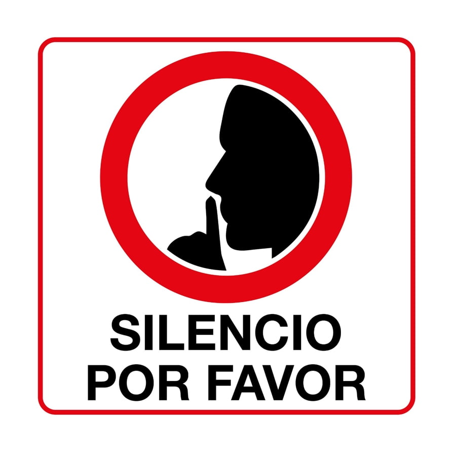 Señalamiento "Guardar silencio por favor" blanco y rojo. Impreso sobre ...