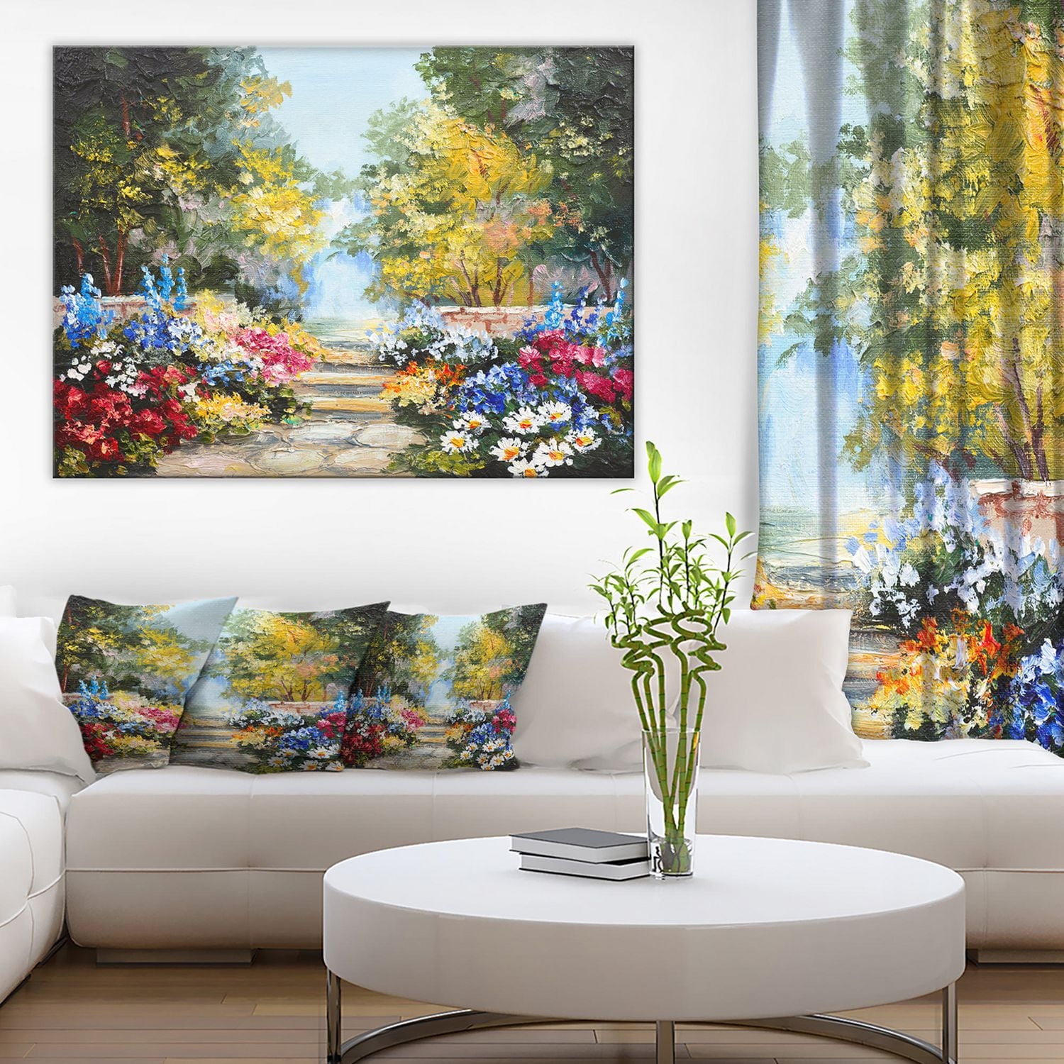 Click here for Designart Design Art Summer Forest With Flowers Ca... prices