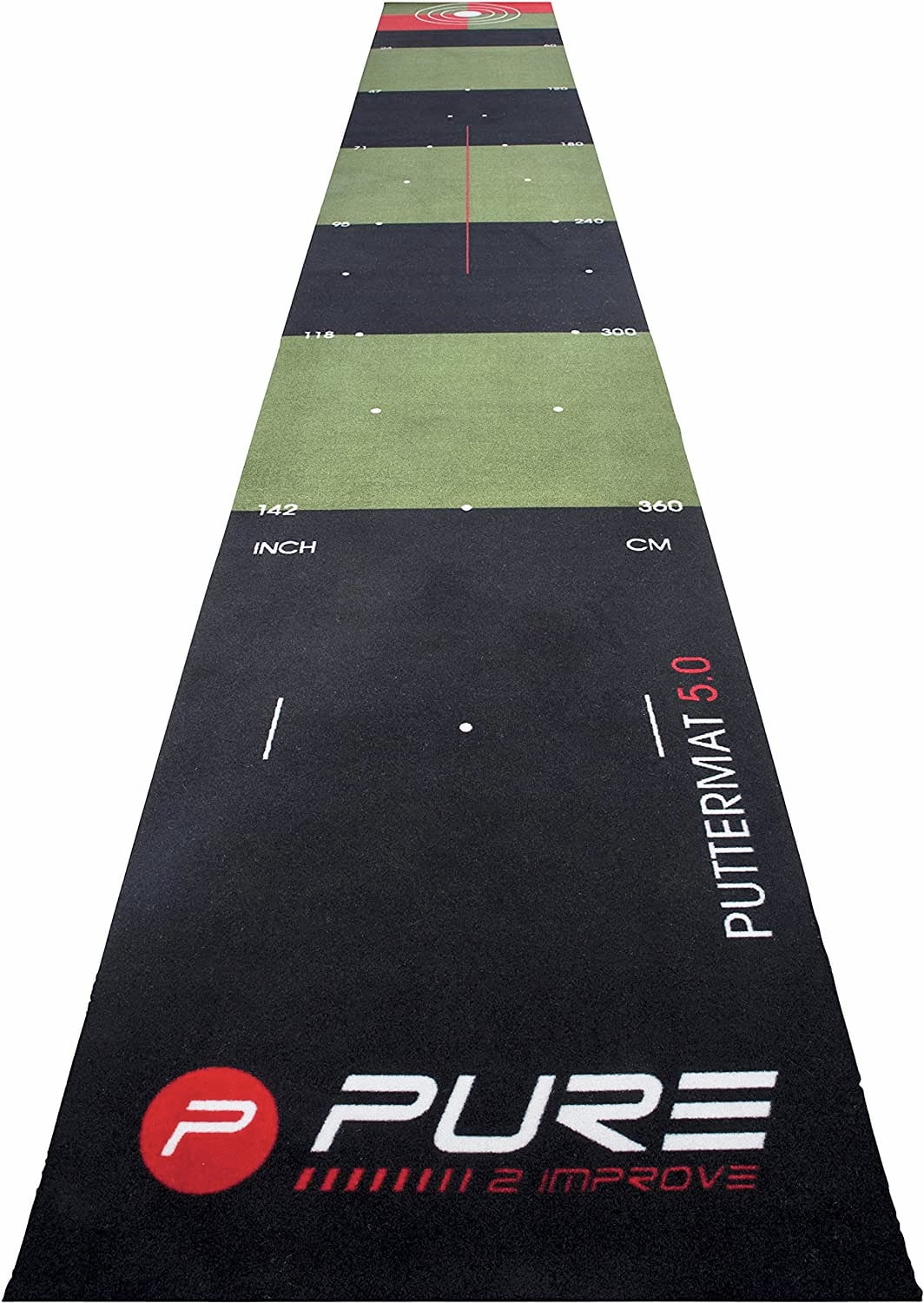 Pure2Improve 5.0 Golf Indoor/Outdoor Putting Mat with Flat Roll Out ...