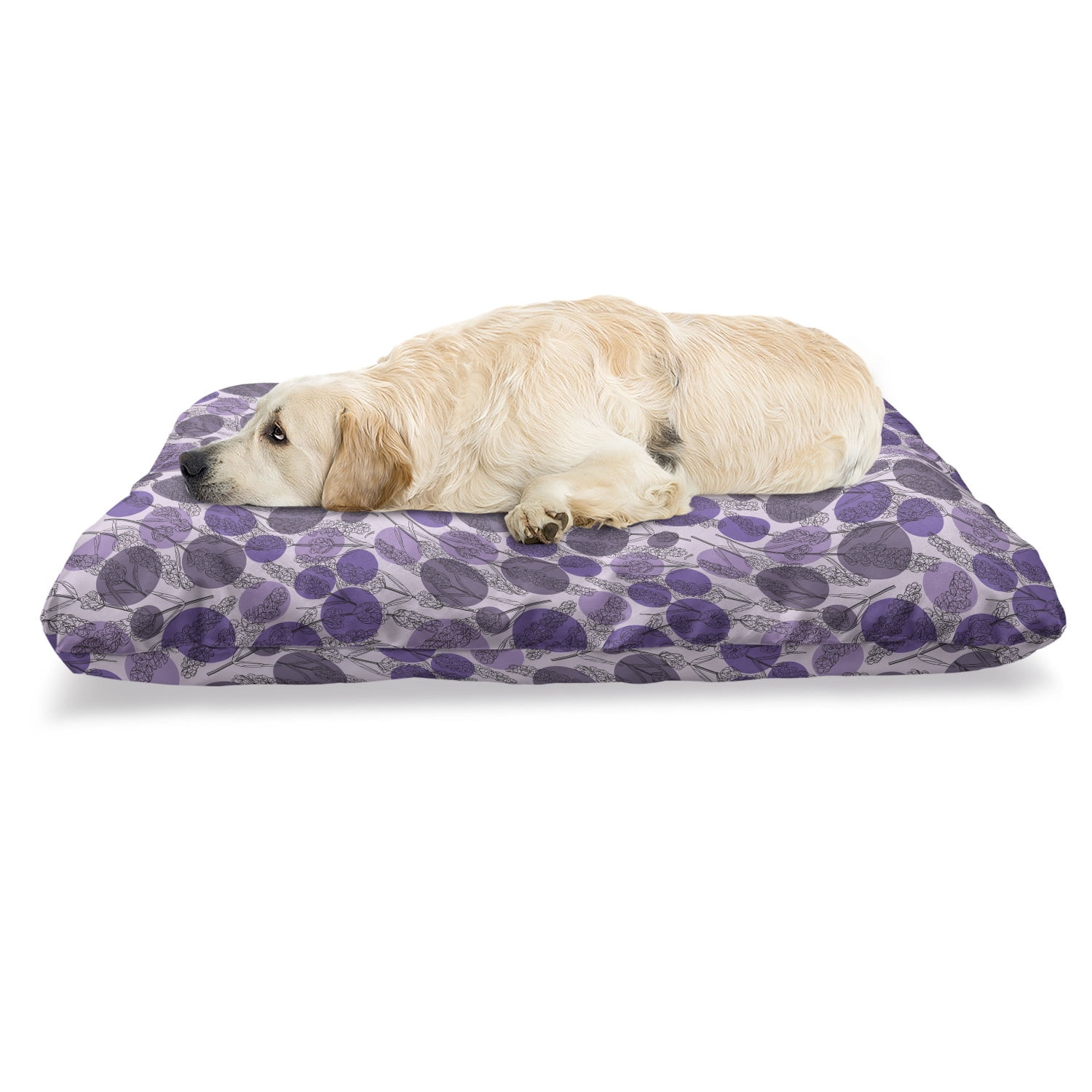 Flower Pet Bed, Floral Art with Rounds and Lavender Branches, Chew ...