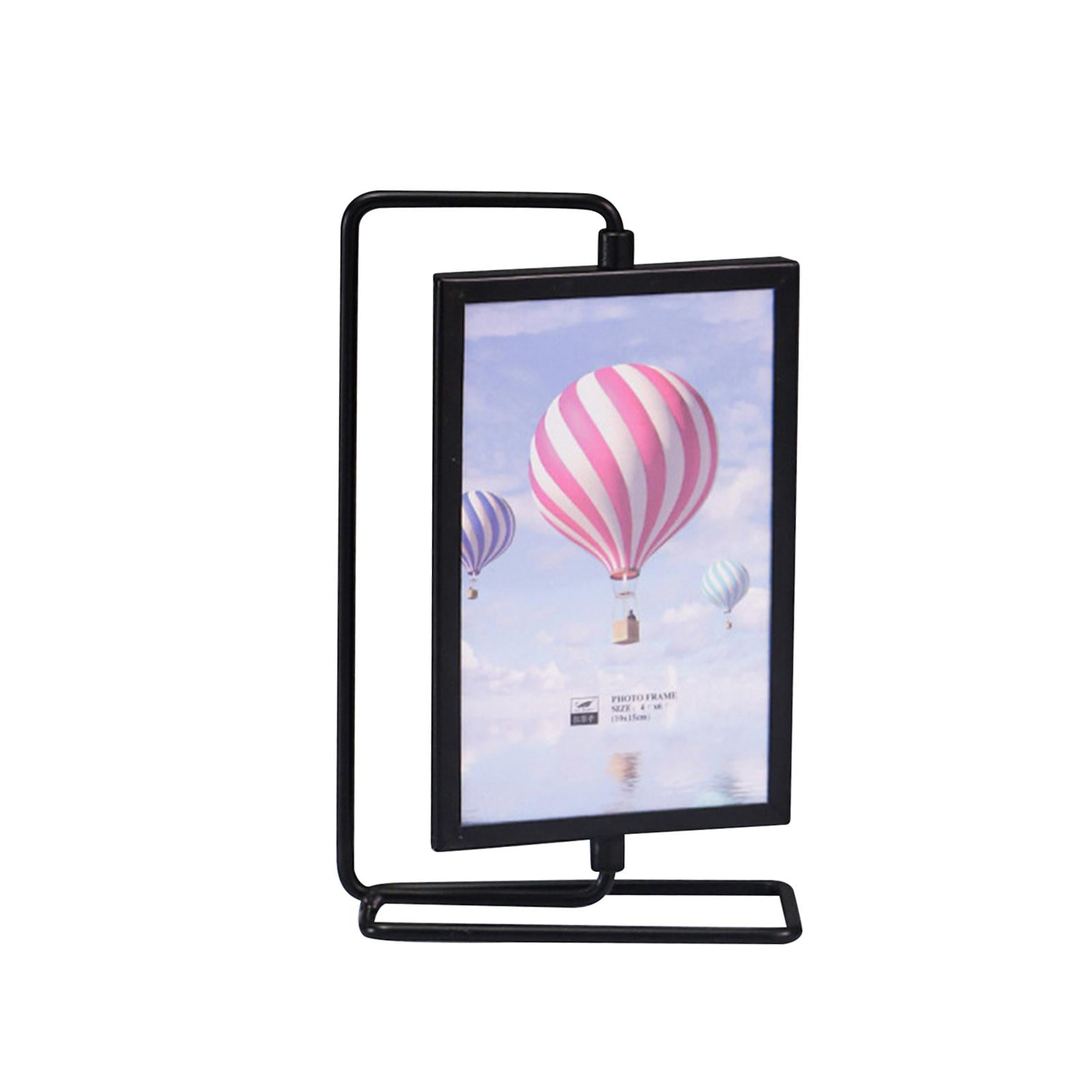 Photo Frame Cards Display Stand Holder Ornament Glass Front Rotating ...