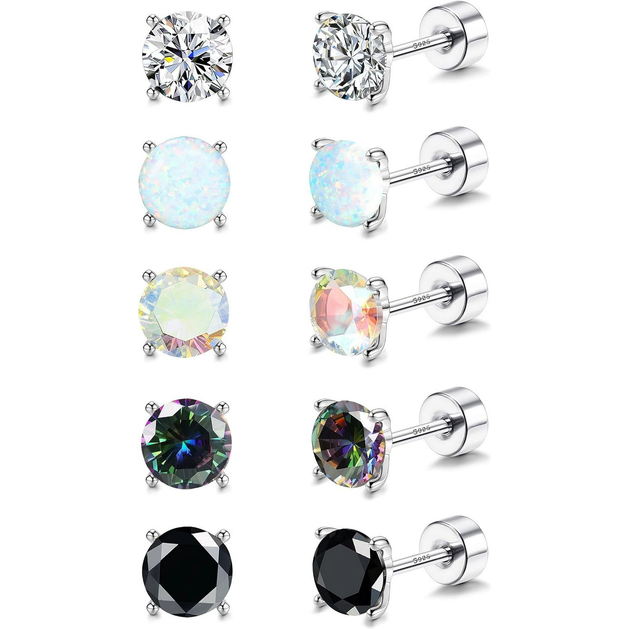 Click here for Flafree 5 Pairs 925 Sterling Silver Stud Earrings... prices