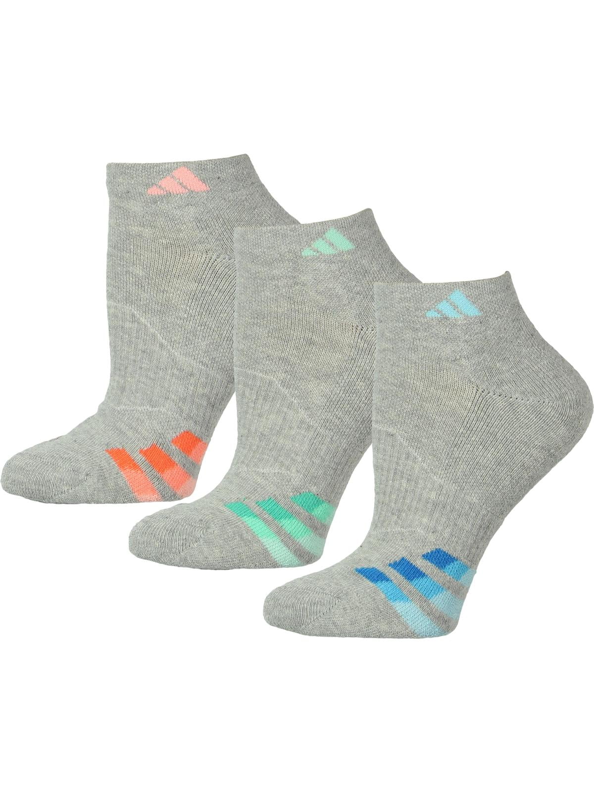 Adidas Womens 3 Pack Compression Low-Cut Socks Gray O/S - Walmart.com